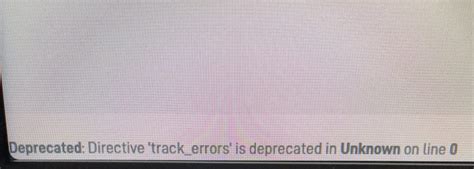 como remover a mensagem deprecated directive track errors is