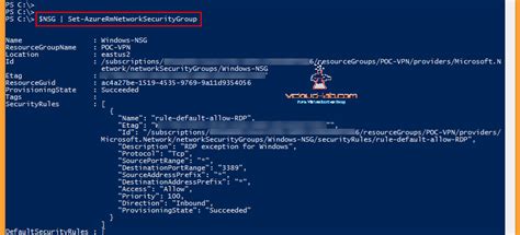 microsoft azure powershell creating new nsg network security group