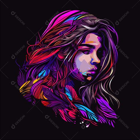 Ilustração Vetorial Rosto Mulher Colorido Vetor Eps Editável [download