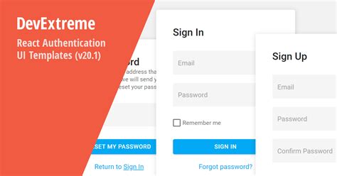 devextreme react application template authentication ui