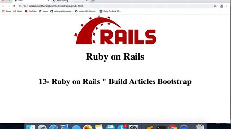 13 ruby on rails build article adding bootstrap to rails app youtube