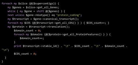 example ensembl perl api script this script retrieves all