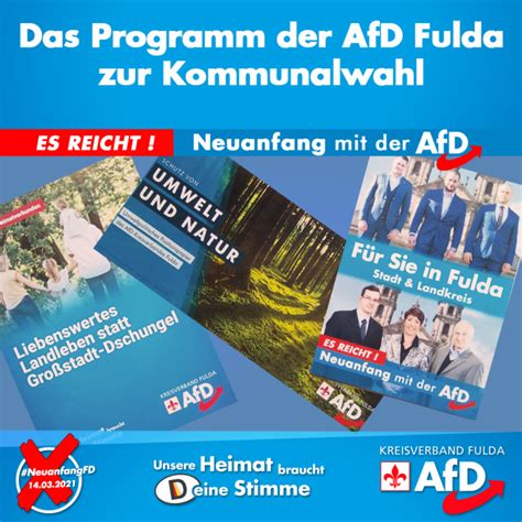 Unser Programm Zur Kommunalwahl 2021 Afd Fulda