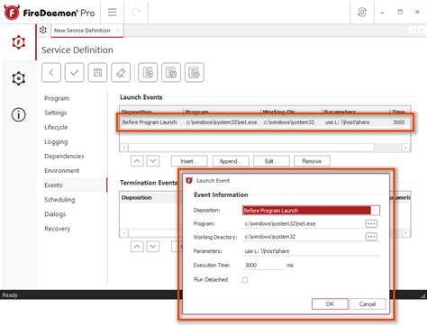 using mapped drives unc paths and symlinks in firedaemon pro