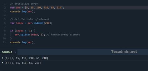 how to remove javascript array element by value tecadmin