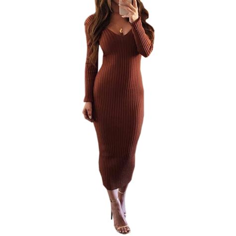 Autumn Winter Dress Sexy Backless Bodycon Party Dresses Elegant