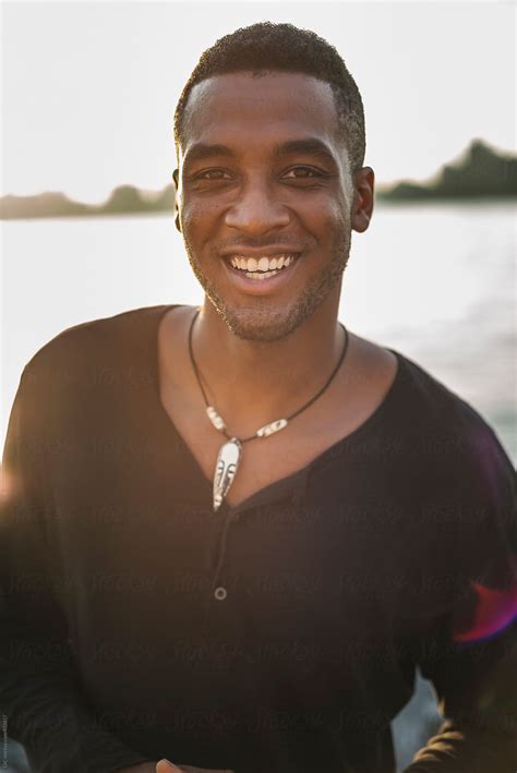 Happy Man Portrait Outdoors By Stocksy Contributor Simone Wave