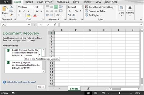 how to recover deleted or lost excel files