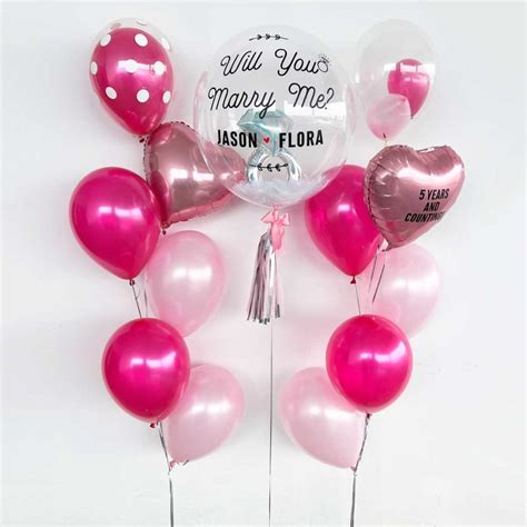 24 Inch Customised Bubble Helium Balloon Will You Marry Me Design