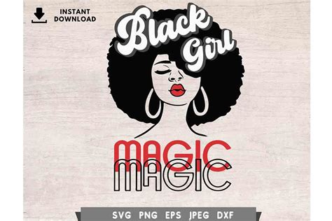 Black Girl Magic Afro Woman Kiss Gráfico Por Susandesign · Creative