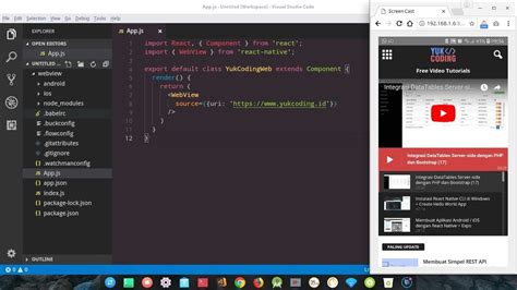 membuat aplikasi webview android ios dengan react native youtube