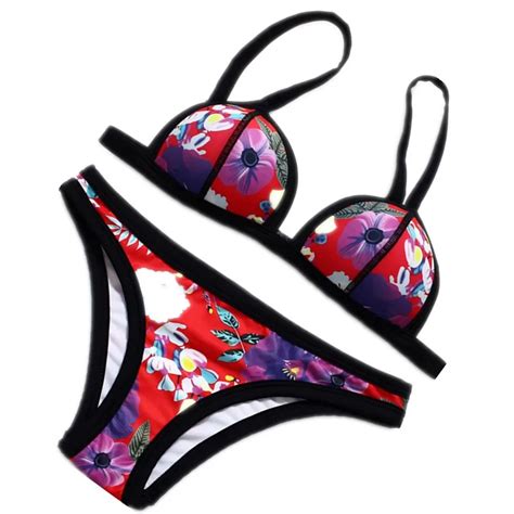 2017 New Women Vintage Floral Printed Bikinis Woman Brazilian Bikini