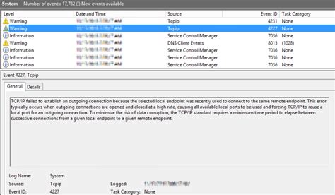 tcp ip port exhaustion troubleshooting windows client microsoft learn