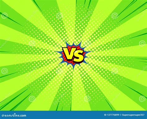 Versus Comic Book Versus Background Superhero Action Stock Vector