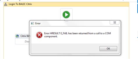 exception error hresult e fail has been returned from a call to a