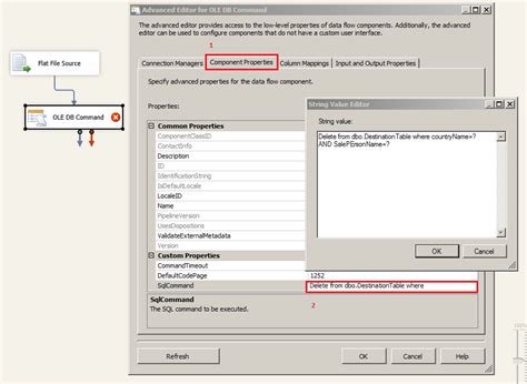 ssis ole db command column mappings misbah