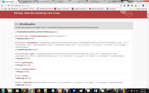 trying to get property of non object error on laravel 5 4 stack overflow