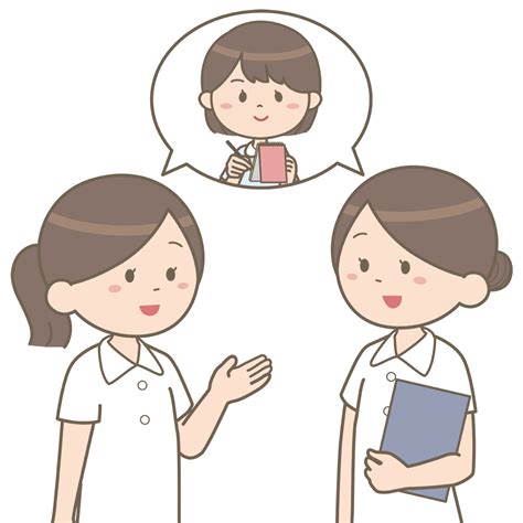看護教員と看護師が話し合っているイラスト🎨【フリー素材】｜看護roo [カンゴルー]