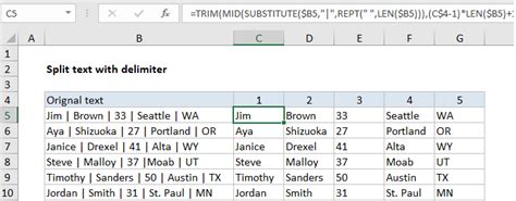 split text in excel