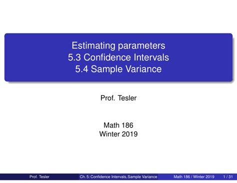 [ppt] Estimating Parameters 5 3 Confidence Intervals 5 4 Sample