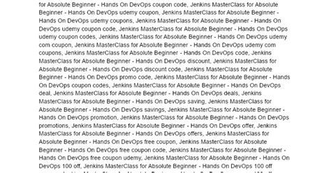 jenkins masterclass for absolute beginner hands on devops udemy