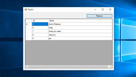 retrieving data in mysql database using datareader in vb free
