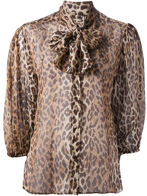 Lyst Dolce And Gabbana Leopard Print Blouse