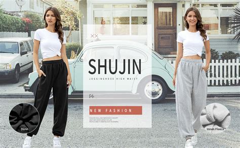Shujin Damen Hosen Jogginghose Casual Sweathose Elastische Taille Mit