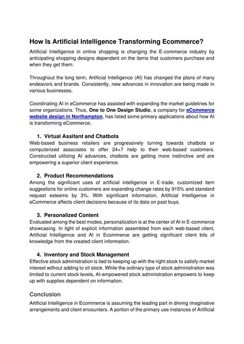 Ppt How Is Artificial Intelligence Transforming Ecommerce Powerpoint