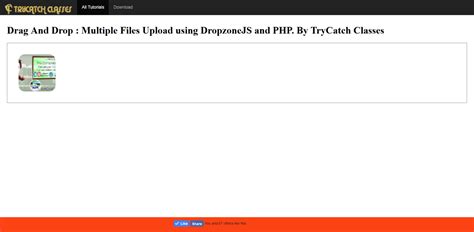 drag and drop file upload using php and dropzonejs trycatch classes
