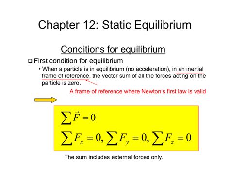 Chapter 12 Static Equilibrium
