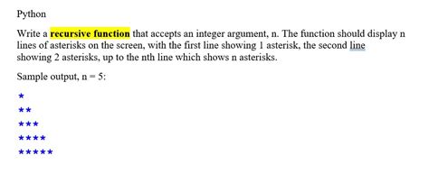 answered python write a recursive function that… bartleby