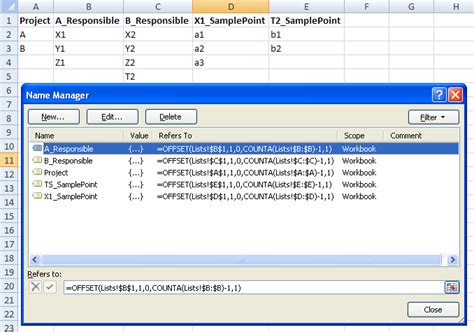 excel dynamic depending lists in separated worksheets in vba 2