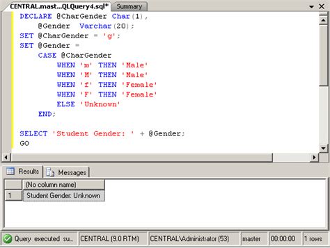 microsoft sql server operators case when then