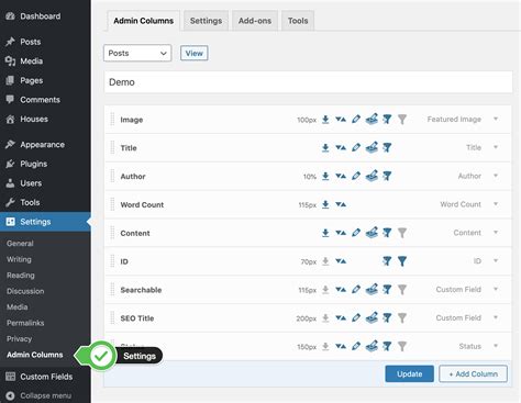 the basics how to use admin columns admin columns help center