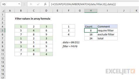 filter values in array formula excel formula exceljet