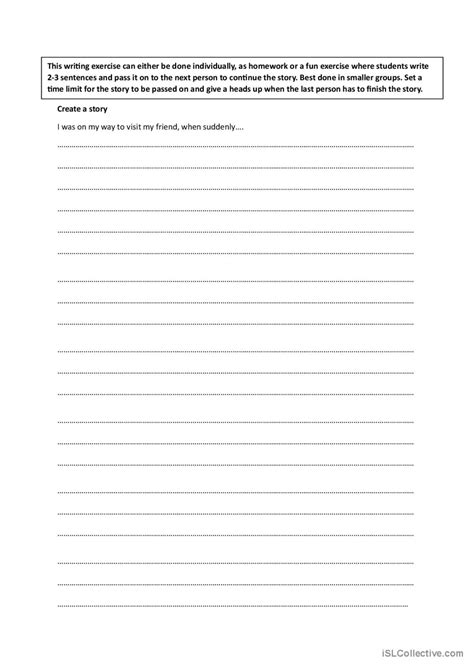 Creative Writing Exercise Creative W… English Esl Worksheets Pdf And Doc