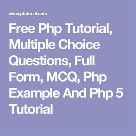 free php tutorial multiple choice questions full form mcq php