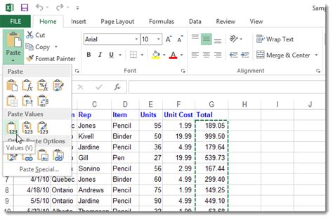 how to convert a formula to a static value in excel 2013