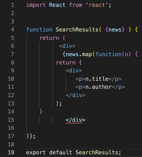 javascript react syntax error unterminated regular expression