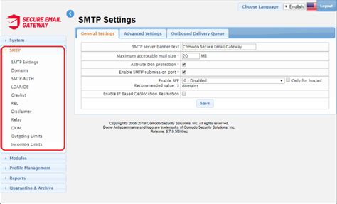 smtp configuration mysql database hosting dome antispam messaging