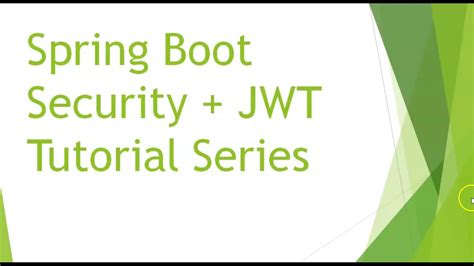 spring boot security json web token jwt tutorial series youtube