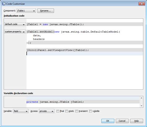 swing java jtable passing value stack overflow