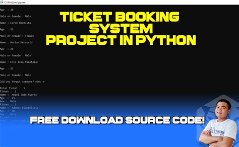 python ticket booking system with source code