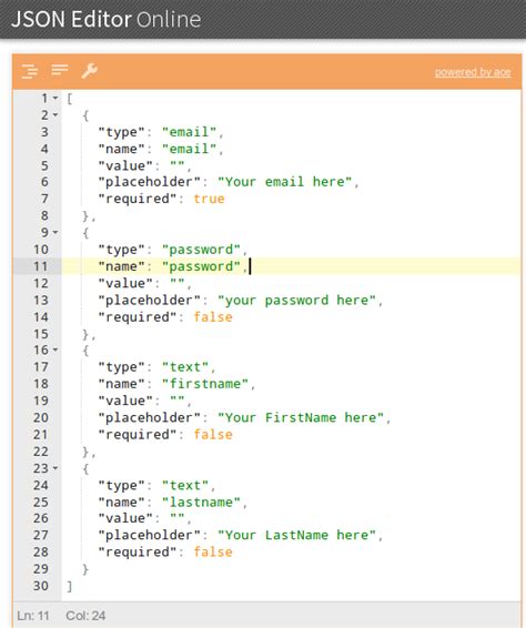 json schema primary key