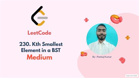 230 kth smallest element in a bst leetcode medium leetcode youtube