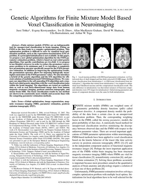 pdf genetic algorithms for finite mixture model based voxel