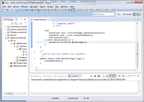 java sqlite example javatpoint
