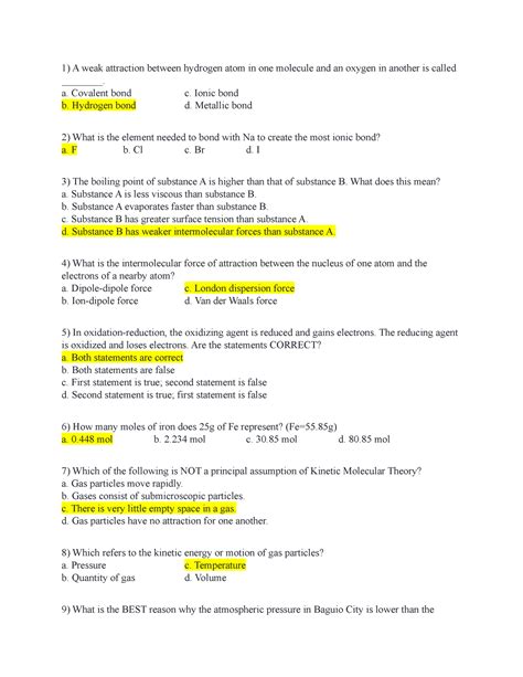 Chem Notes 14 A Weak Attraction Between Hydrogen Atom In One