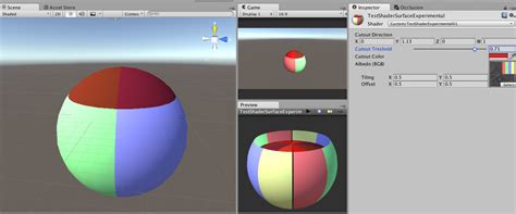 shader looks good in preview window but not in scene game view unity